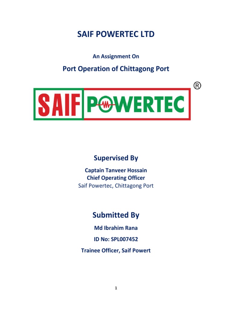 Saif Powertec Asignment | PDF | Tonnage | Containerization