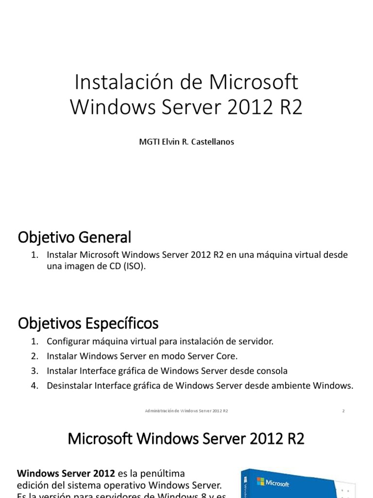 (IT-02-001) Windows Server 2012 R2 ESP Server Core y GUI | PDF ...