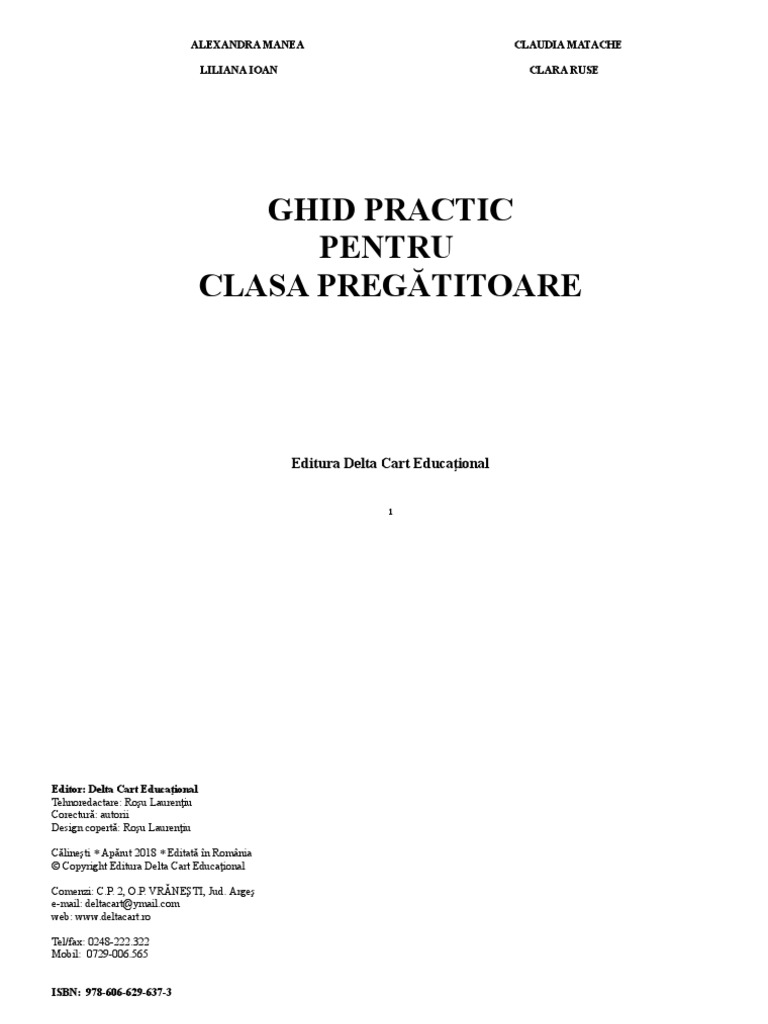 DESCARCA - Ghid Practic Clasa Pregatitoare 2018-2019 | PDF
