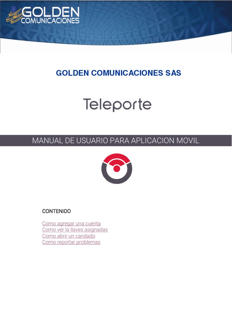 Teleporte App Manual Golden | PDF | Aplicación movil | Tecnología digital