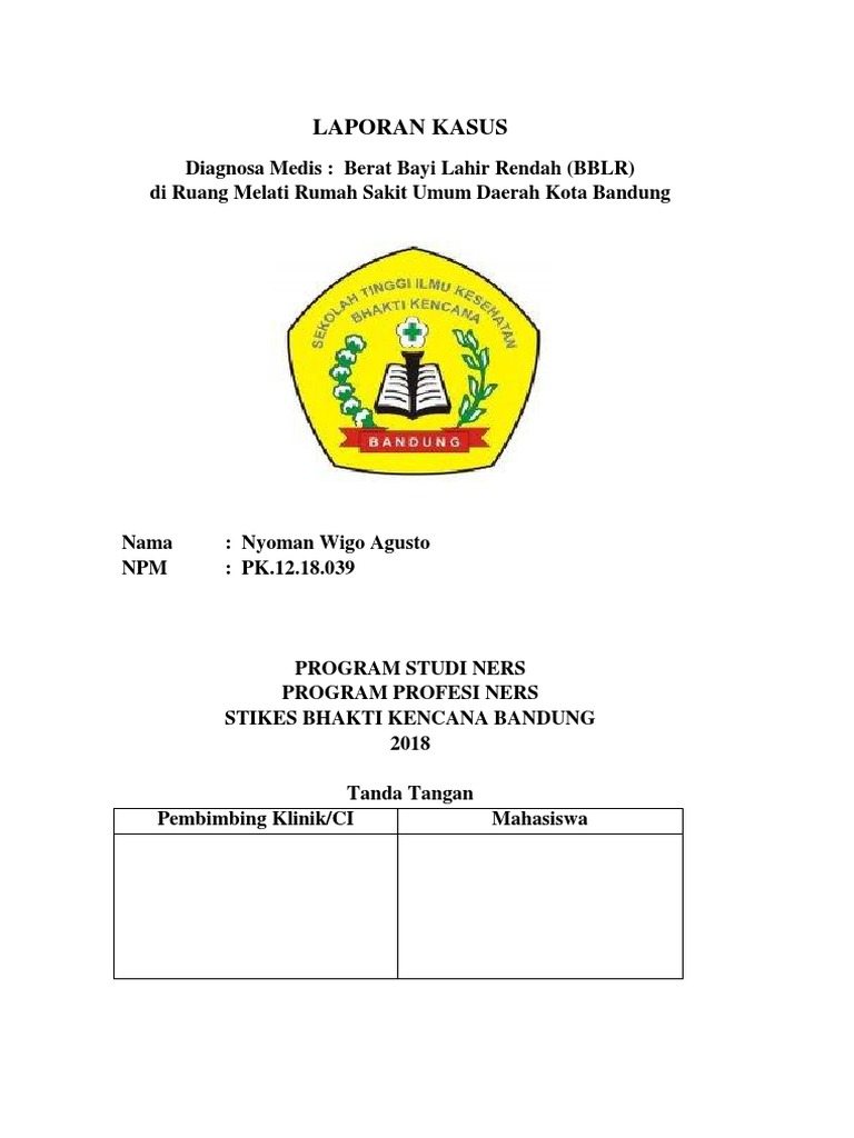 LAPORAN KASUS BBLR | PDF