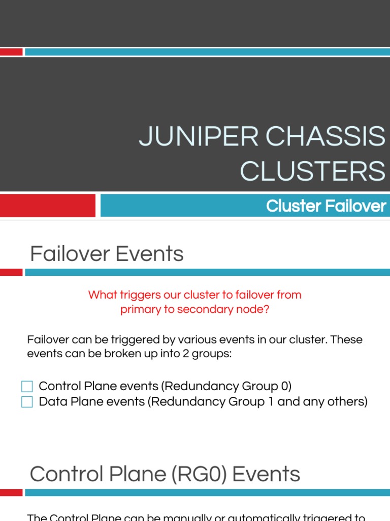 Juniper Chassis Clusters: Cluster Failover | PDF