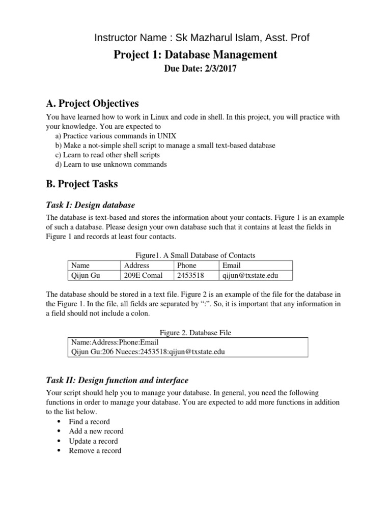 Proj1 PDF | PDF | Shell (Computing) | Databases Proj1 PDF | PDF | Shell (Computing) | Databases