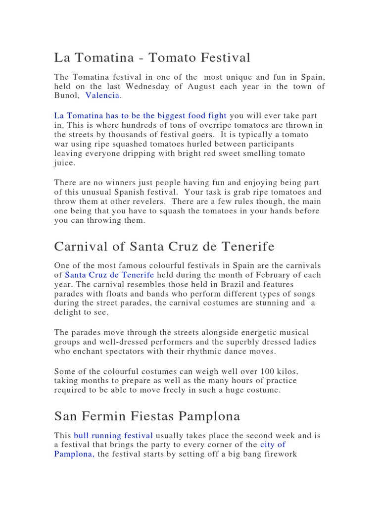 La Tomatina - Tomato Festival: Valencia La Tomatina Has To Be The ...