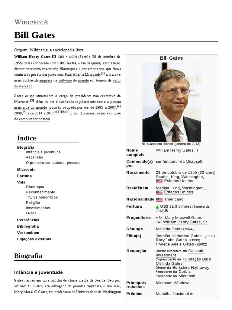 Bill Gates | PDF | Informática | Computação e Tecnologia da Informação