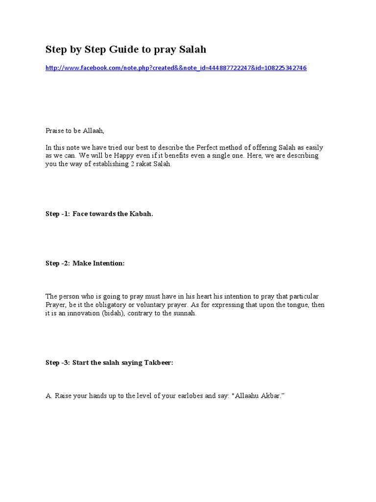 Step by Step Guide To Pray Salah | PDF | Abrahamic Religions | Semitic ...