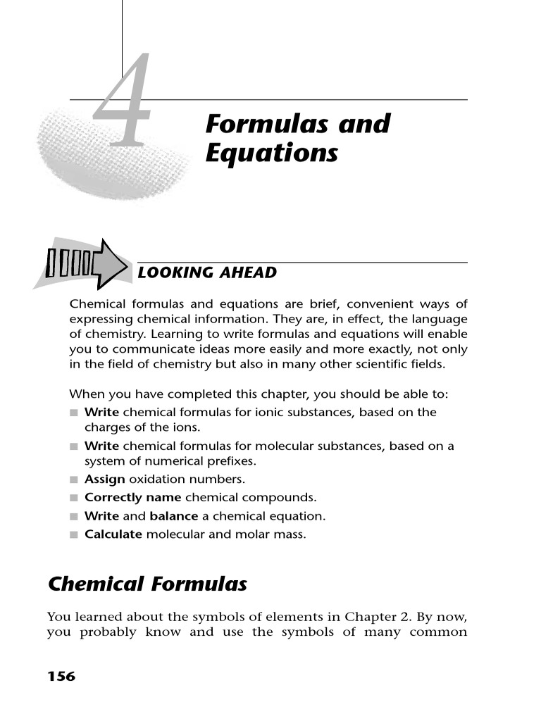 Chemistry - Formulas and Equations | PDF | Ion | Chemical Compounds