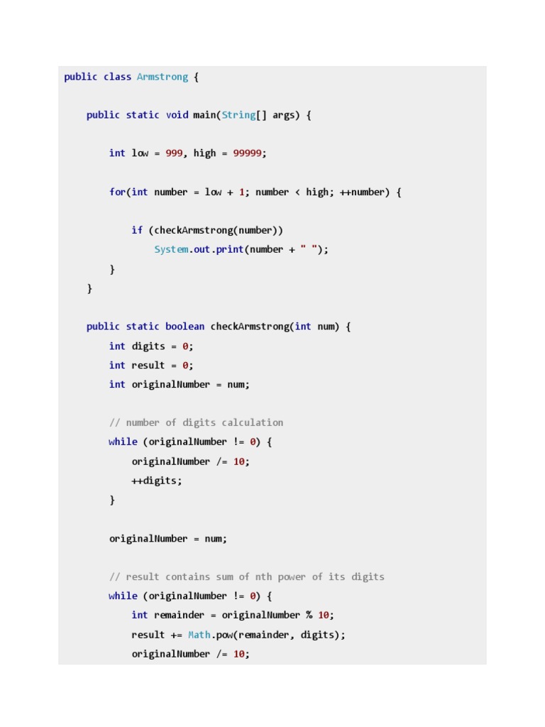 Armstrong Number | PDF | Formalism (Deductive) | Computer Programming