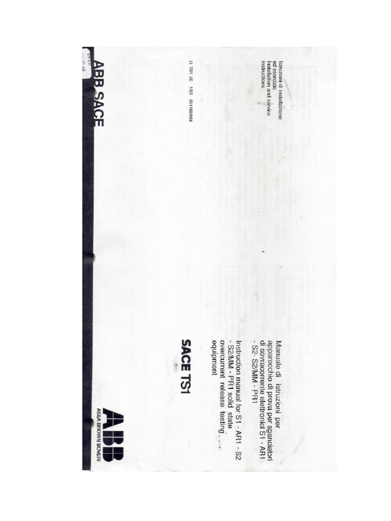 Manual Abb Sace Ts1 | PDF