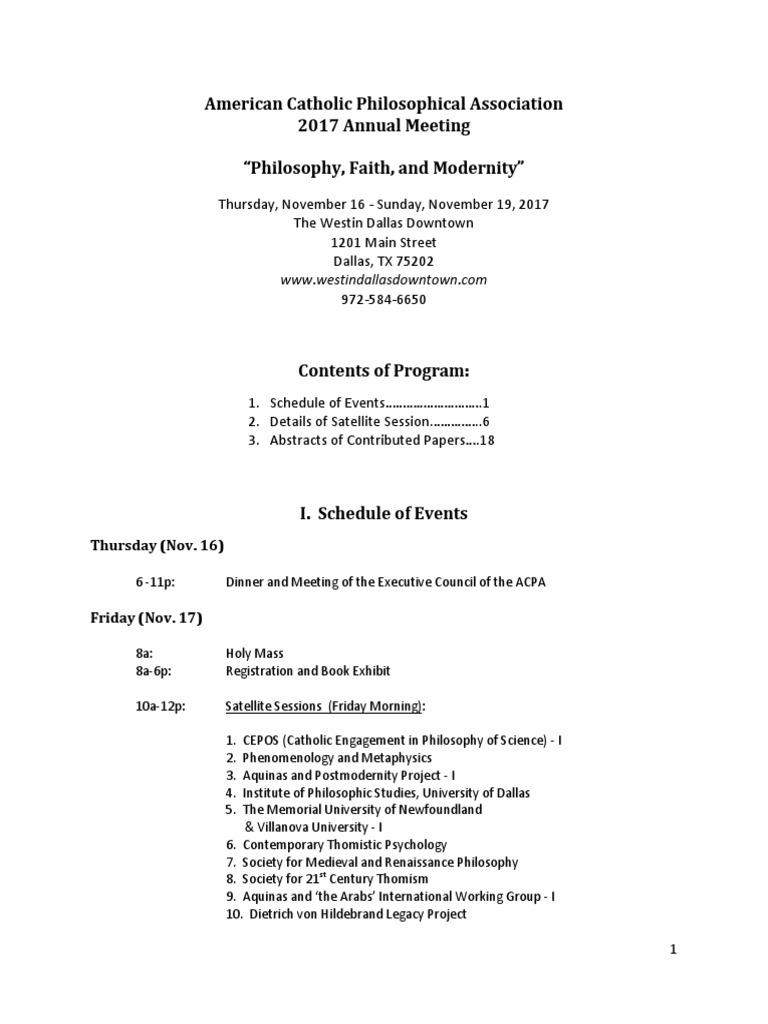 ACPA 2017 Program | Download Free PDF | Thomism | Thomas Aquinas