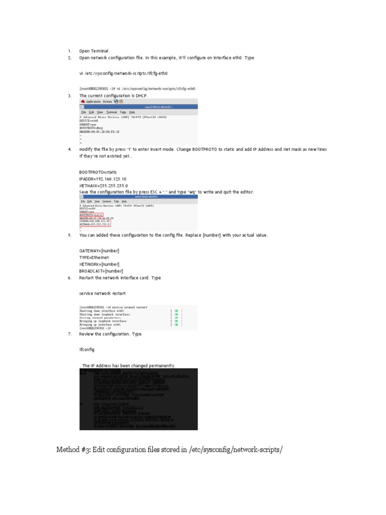 Method #3: Edit Configuration Files Stored in /etc/sysconfig/network ...