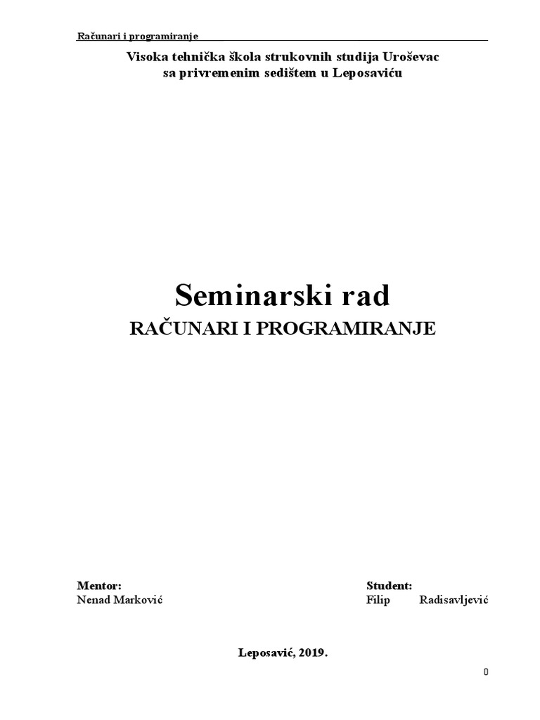 Računari I Programiranje | PDF