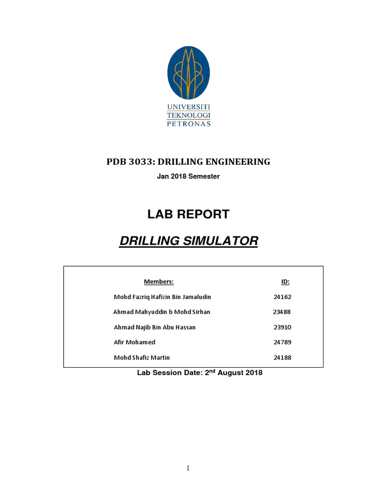 Drilling Simulator Lab Report Pdf Blowout Well Drilling