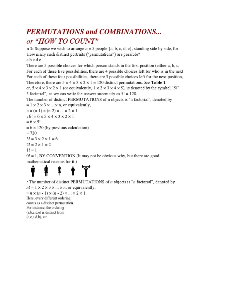 Or "How To Count": Permutations and Combinations.. | PDF