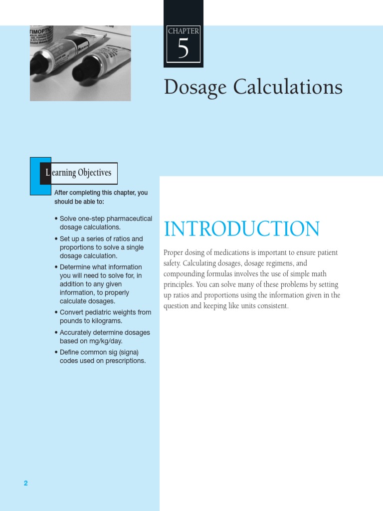 Dosage Calculation | PDF | Dose (Biochemistry) | Chemistry