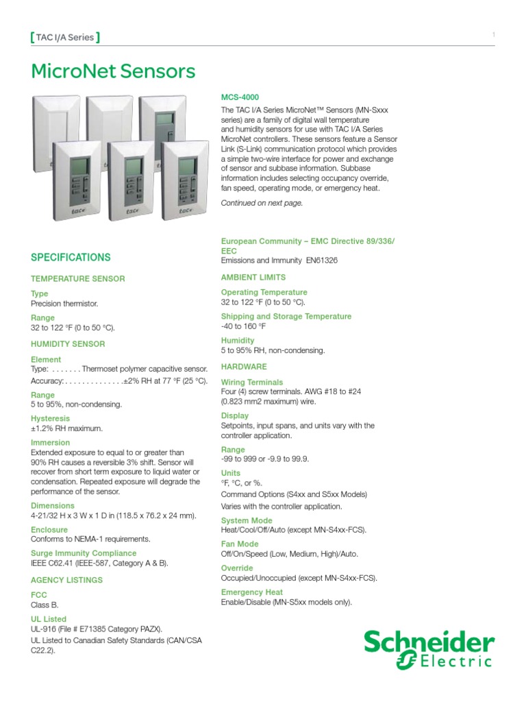 TAC INet ACX Controller | PDF | Sensor | Humidity