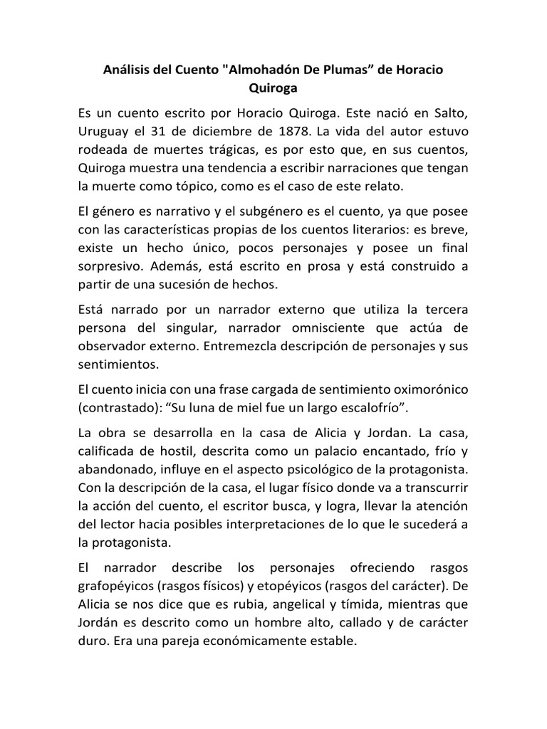 Análisis Del Cuento | Narración | Cuentos