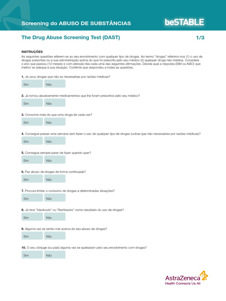 The Drug Abuse Screening Test (DAST) | PDF | Drogas | Medicina Clínica