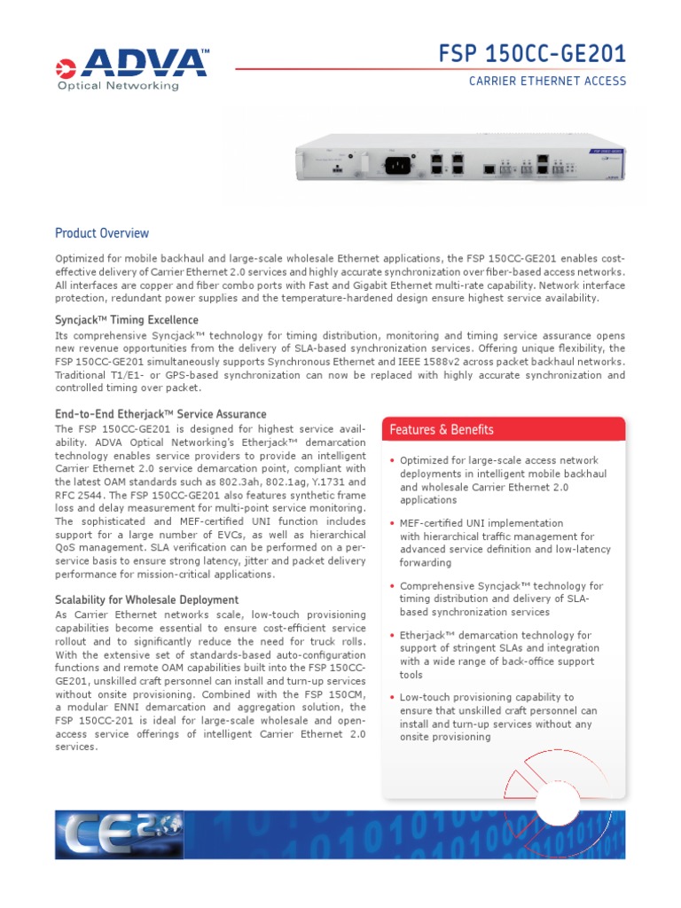 Adva FSP 150CC-GE201 Data Sheet | Ethernet | Computer Network | Free 30 ...