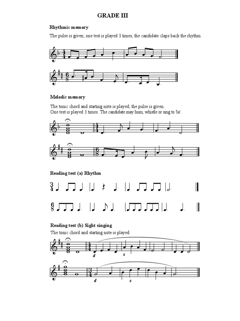 Music Grade Assessment Guidelines | PDF | Rhythm | Poetics