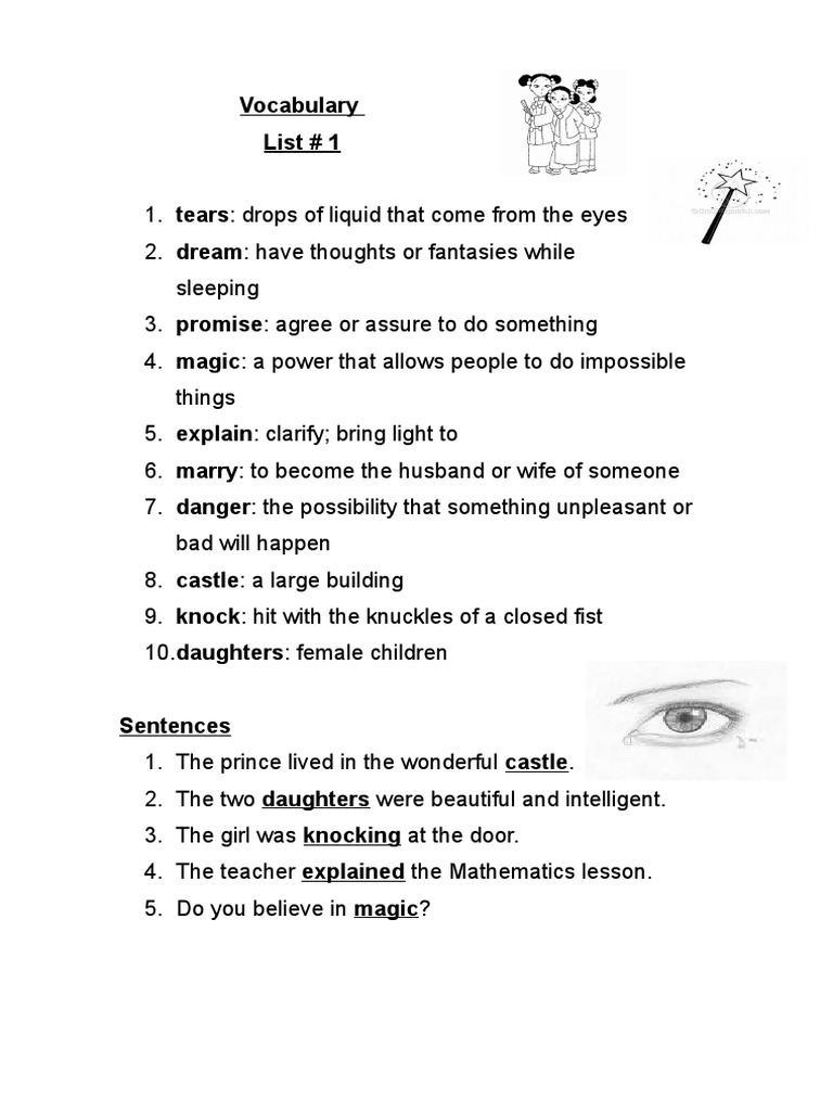 Vocabulary List 1 | PDF