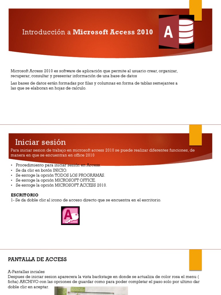 Guía Básica de Microsoft Access 2010 | PDF | Tabla (base de datos) | Point and Click