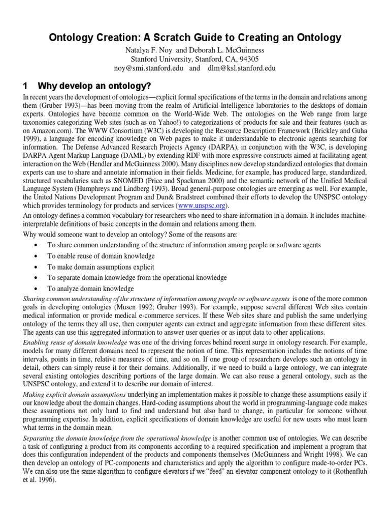 Ontology Creation: A Scratch Guide To Creating An Ontology | PDF | Ontology (Information Science ...