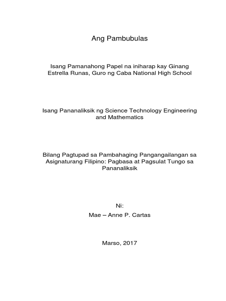 Ang Pambubulas | PDF