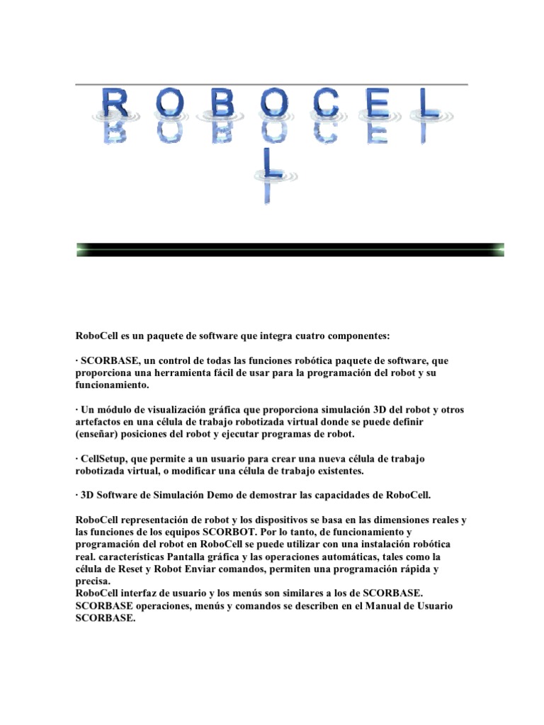 RoboCell Es Un Paquete de Software Que Integra Cuatro Componentes | PDF ...