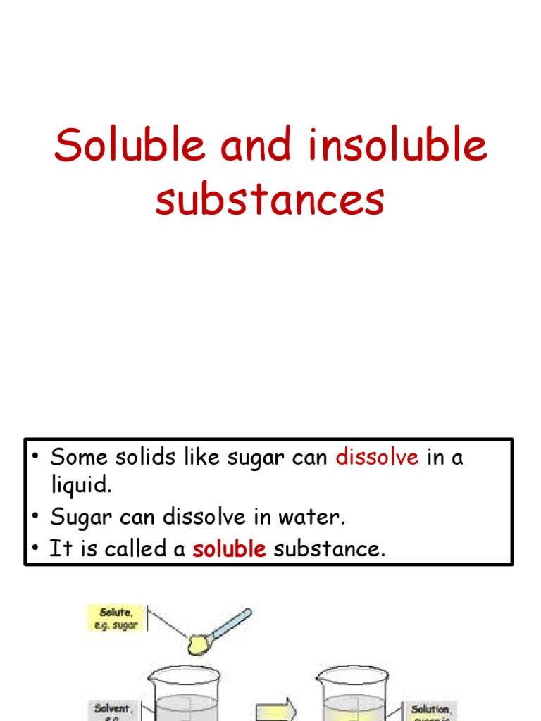 Soluble and Insoluble Substances | PDF