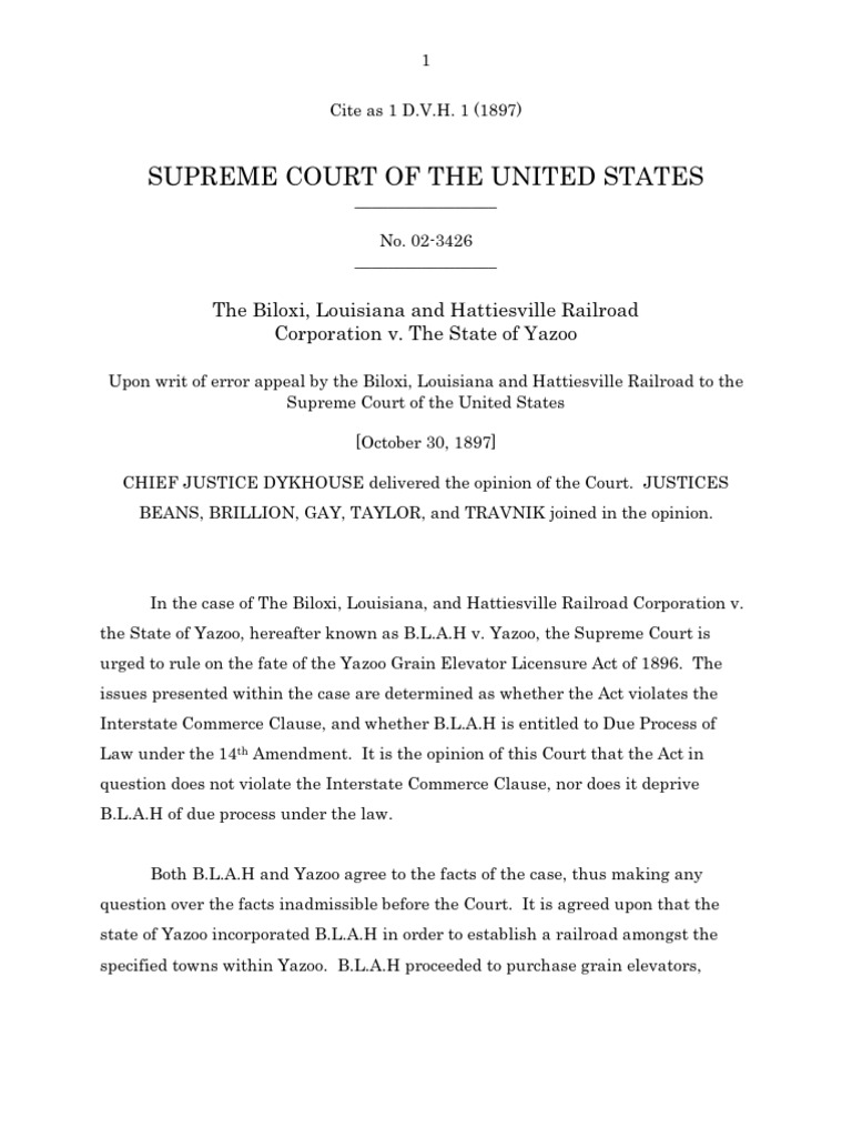 Supreme Court of The United States: The Biloxi, Louisiana and ...