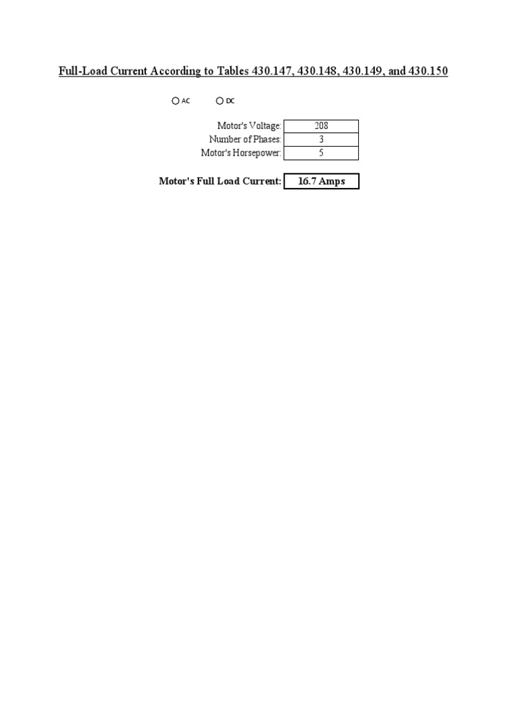 NEC 430.32 Motor Current Ratings | PDF | Science & Mathematics | Computers