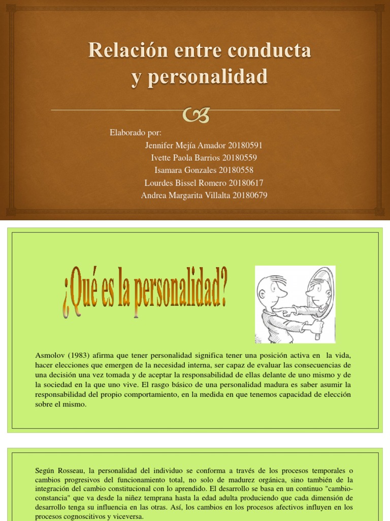Relación Entre Conducta y Personalidad | PDF | Comportamiento | Las ...