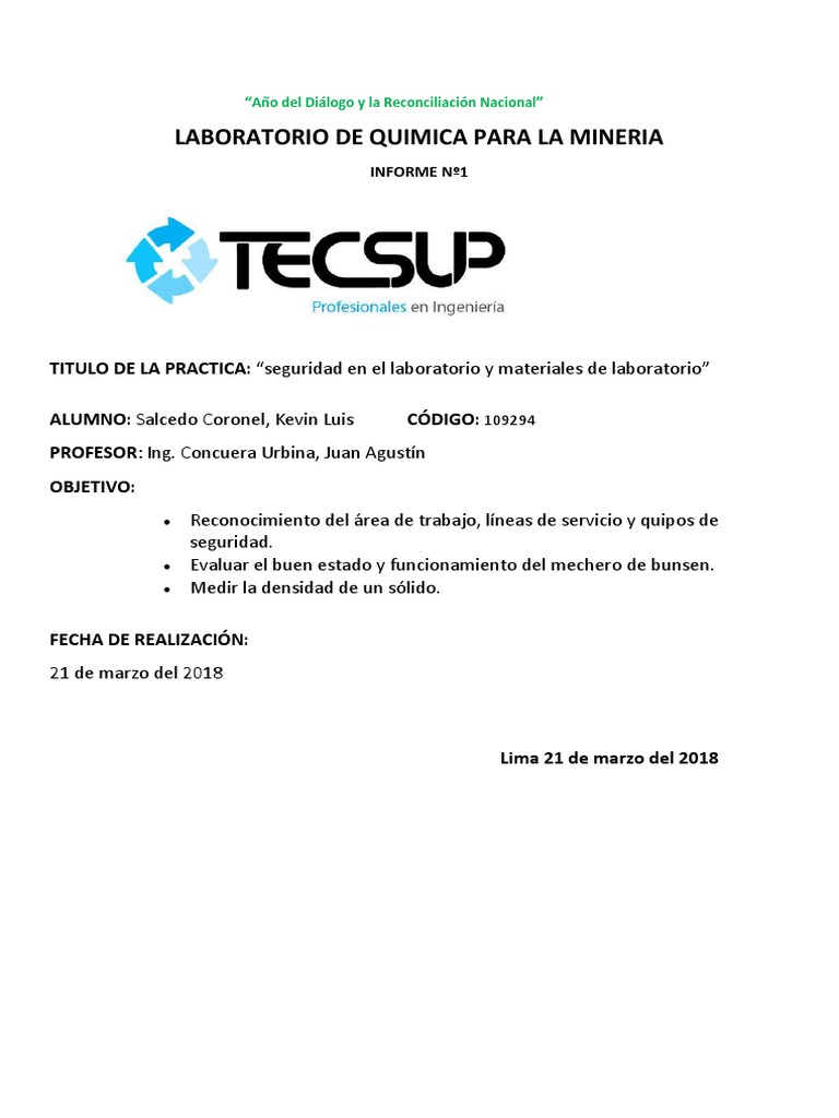 Seguridad en El Laboratorio y Materiales de Laboratorio | PDF ...