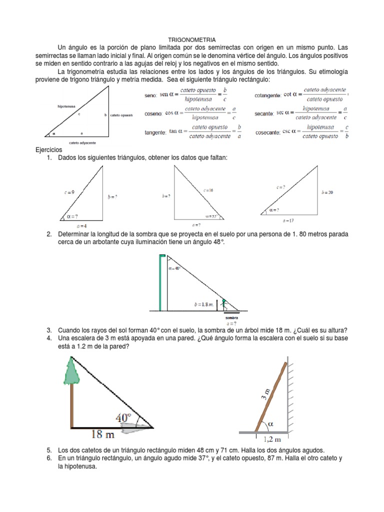 ejercicios | Triángulo | Trigonometría