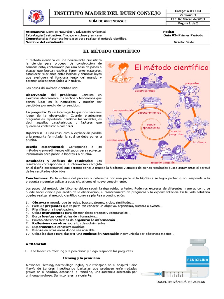 Guía del Método Científico para Sexto Grado | PDF | Método científico ...