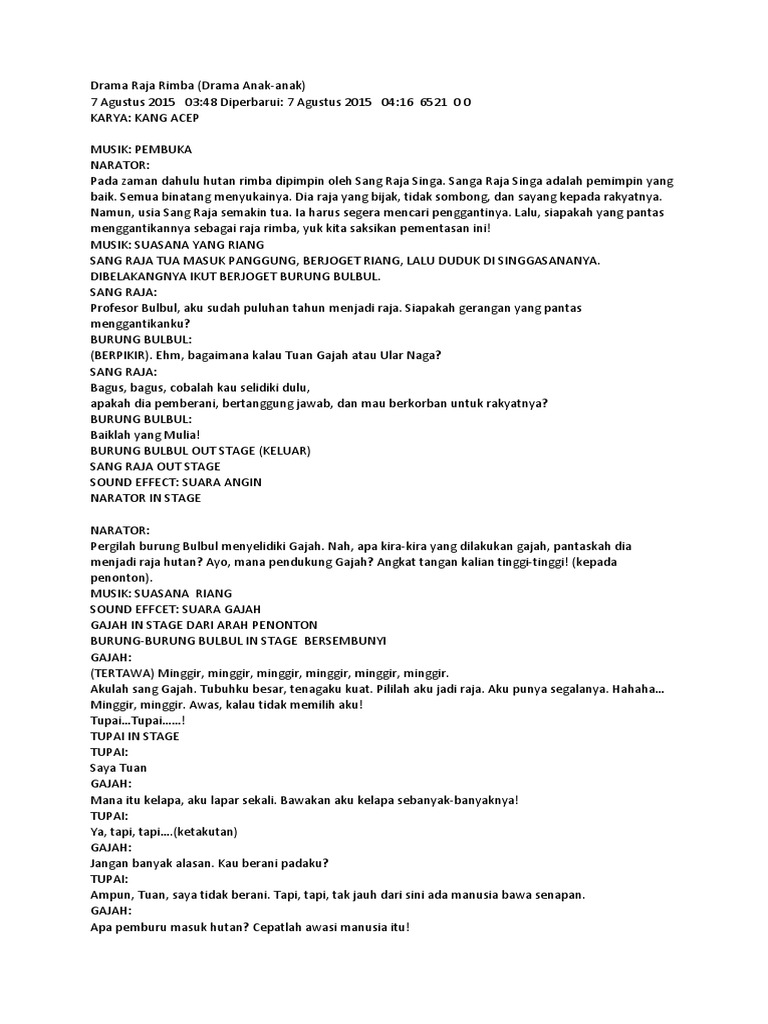 Drama Raja Rimba | PDF