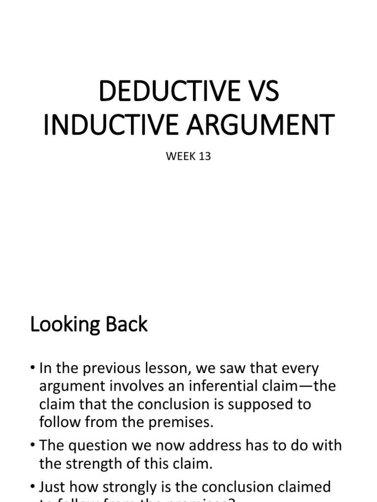 Induction Vs Deduction | PDF | Argument | Deductive Reasoning