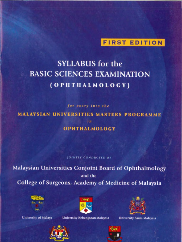 Basic Sciences Examination (Ophthalmology) Syllabus PDF | PDF