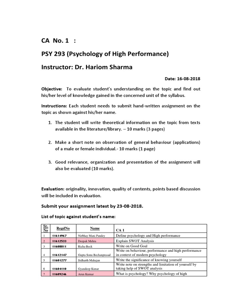 A130936365 - 19739 - 16 - 2018 - CA 1 Psychology of High Performance ...
