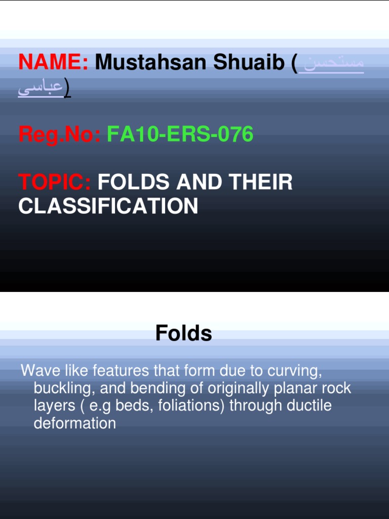 Folds and Their Classification | PDF | Structural Geology | Geology