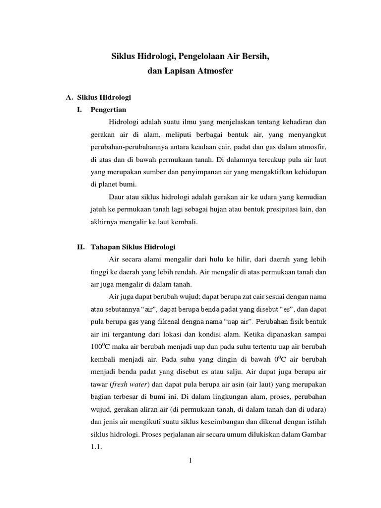 Siklus Hidrologi Pengelolaan Air Bersih Dan Lapisan Atmosfer | PDF | Sains & Matematika