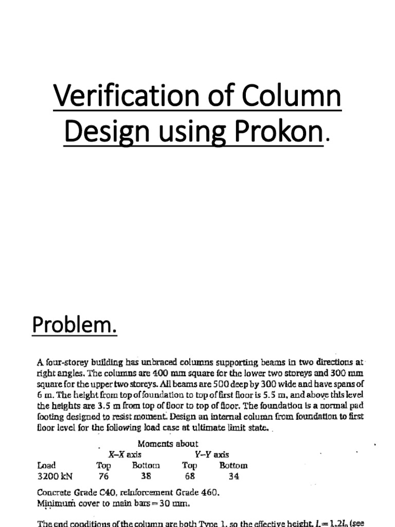 Column Design Verification with Prokon | PDF