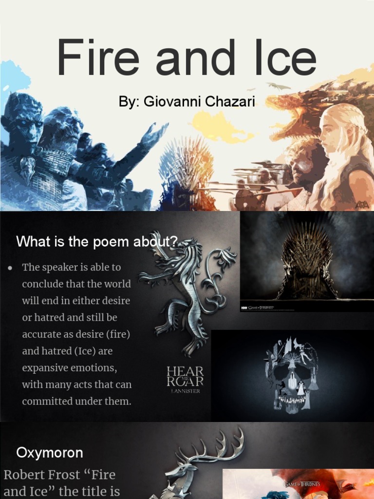 Analysis of Frost's "Fire and Ice" Poem | PDF