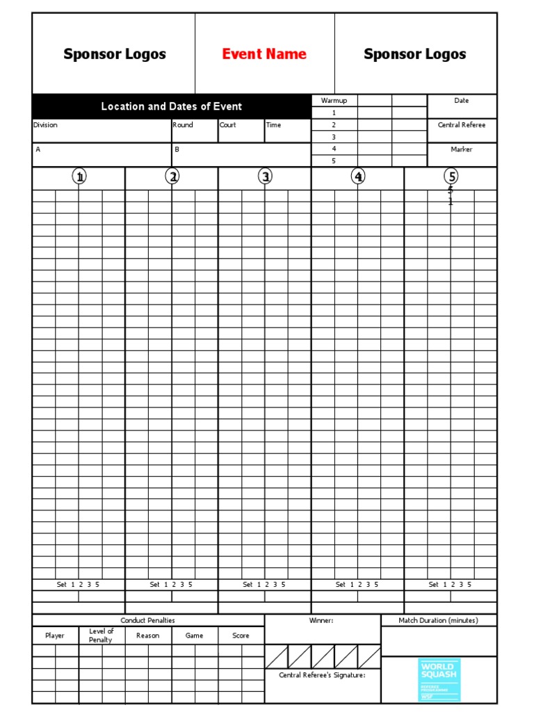 WSF Score Sheet | PDF