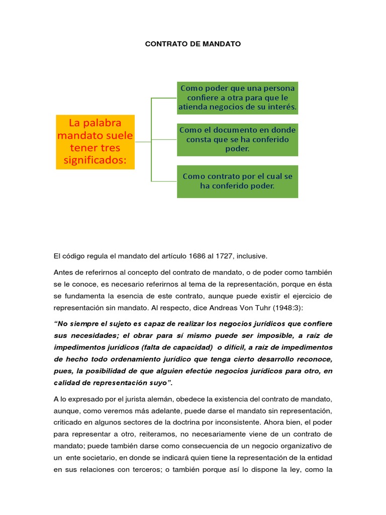 Contrato de Mandato, DERECHO CIVIL | PDF | Sociedad de responsabilidad ...