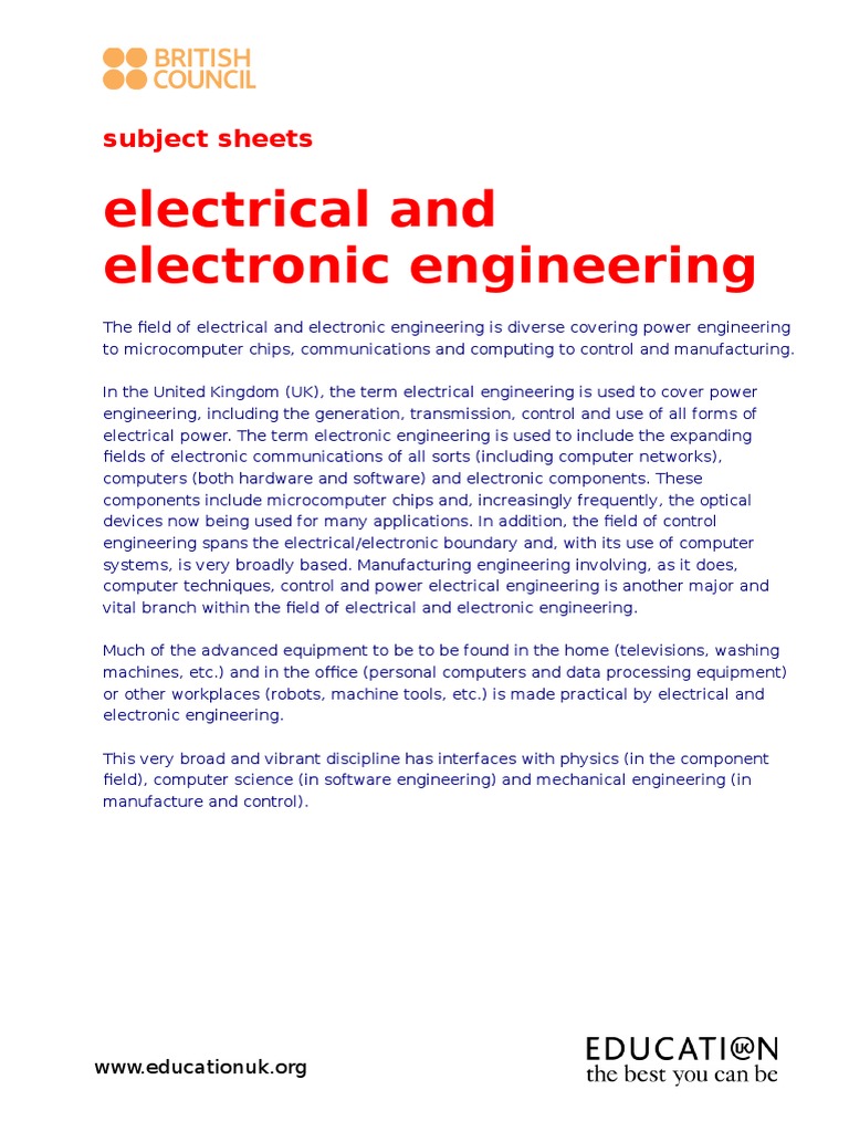 Electrical Engineering | PDF | Electrical Engineering | Academic Degree