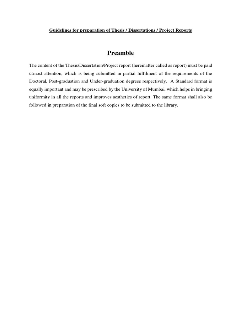 Guidelines For Preparation Of Thesis Pdf Thesis Paragraph
