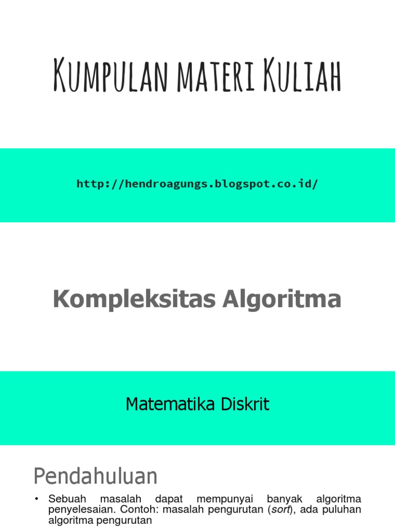 Kompleksitas Algoritma | PDF