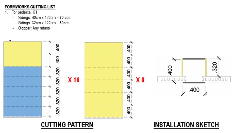 Cutting List for Pedestal C1 | PDF | Home & Garden